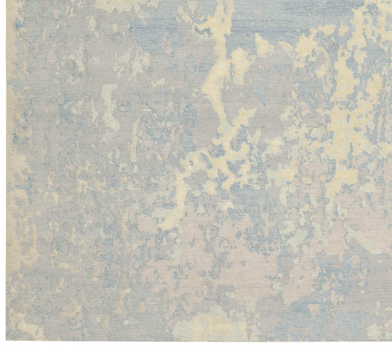 Tibetan Celestial Blue/Ivory/Gray/Purple Wool And Silk Rug - Kebabian's ...