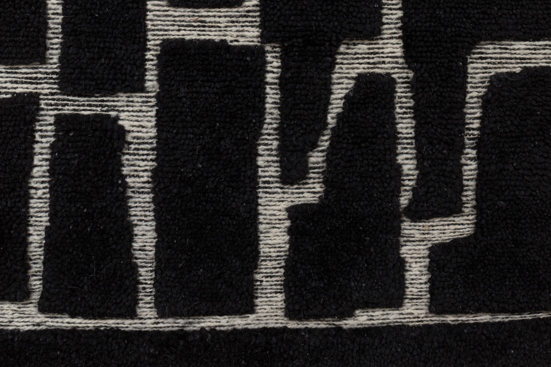 Moroccan Deco Ivory/Black Mix Soumak Knotted Undyed Wool Rug - Kebabian ...